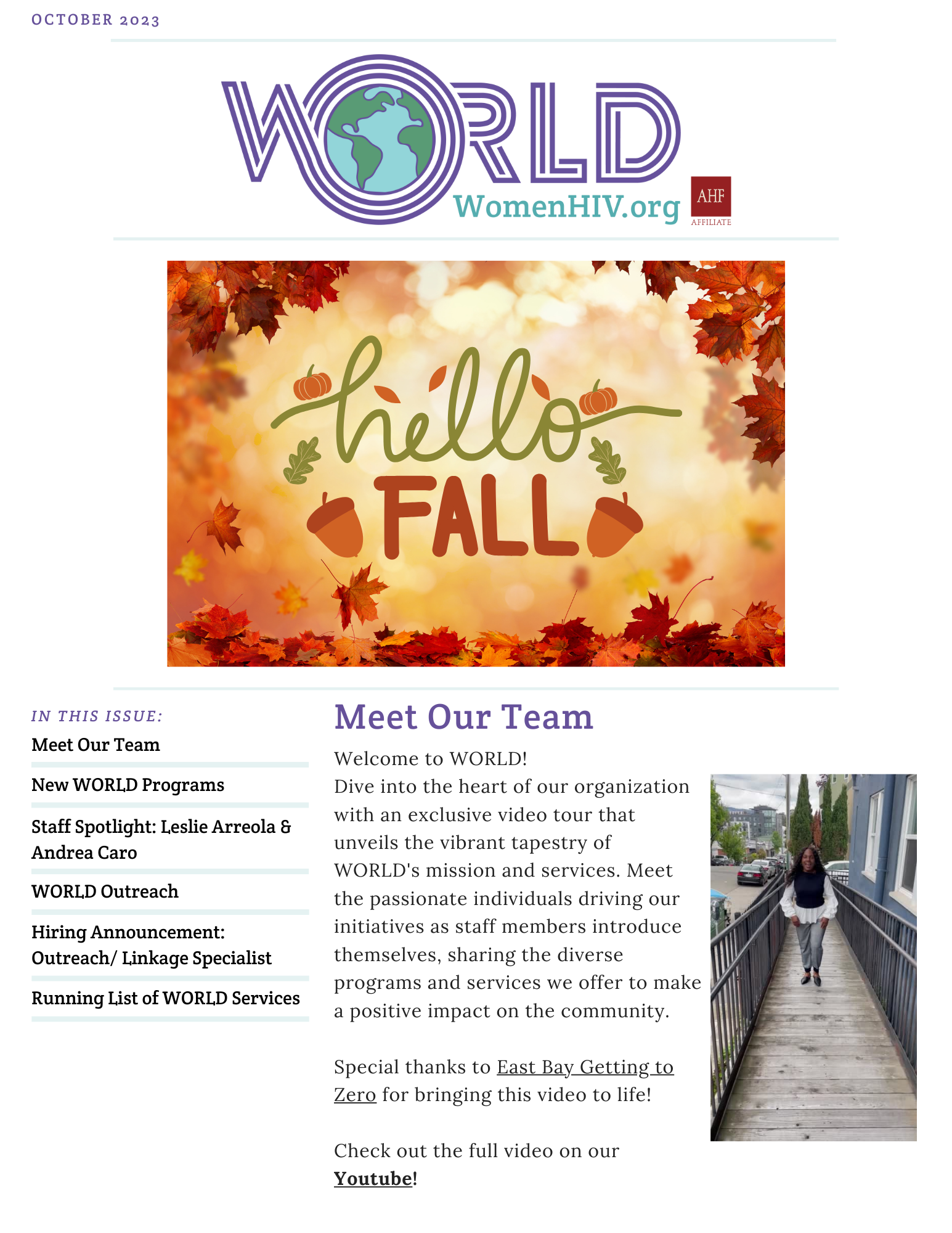 WORLD Fall 2023 Newsletter - WORLD