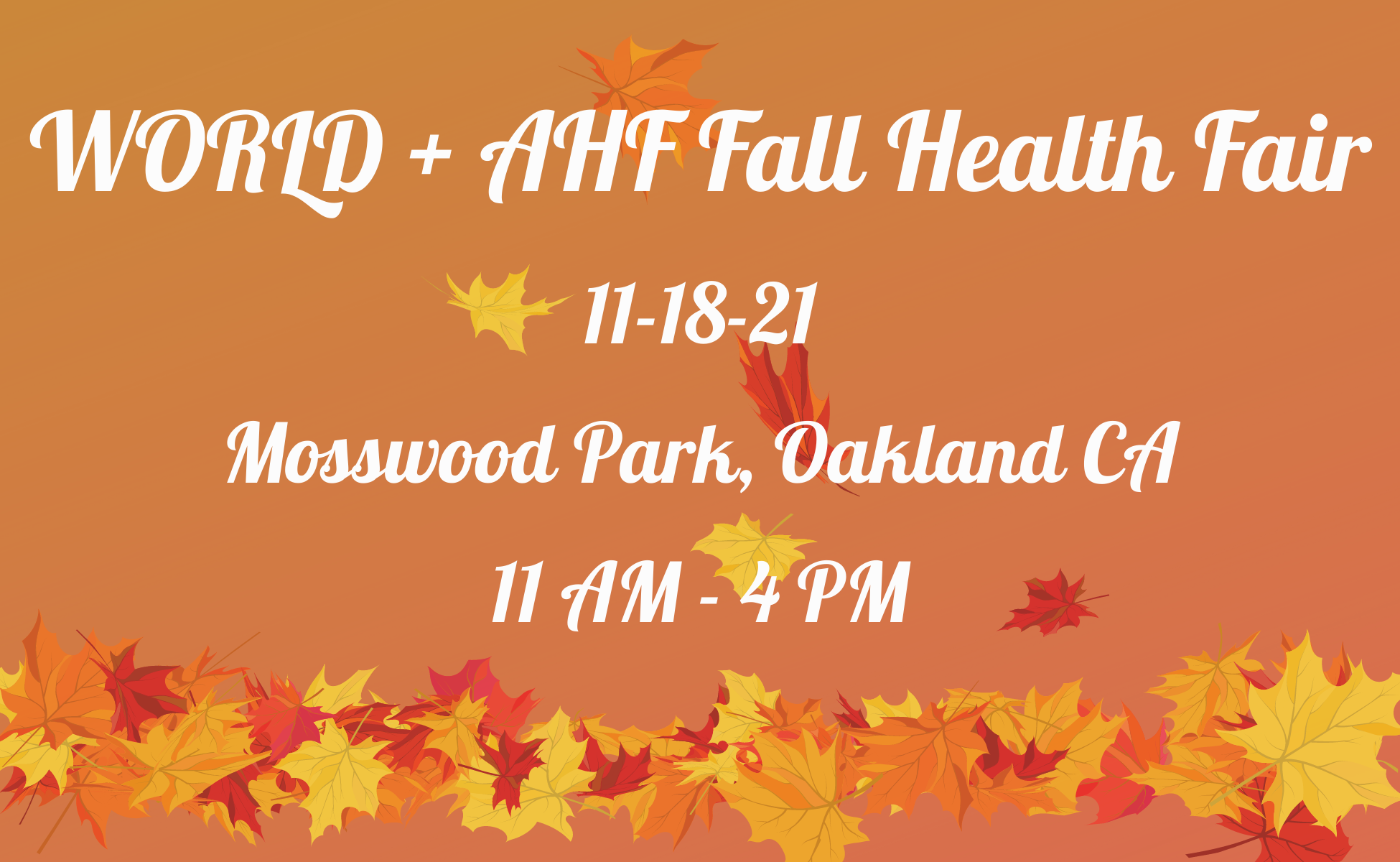 WORLD + AHF Fall Health Fair 11/18! - WORLD